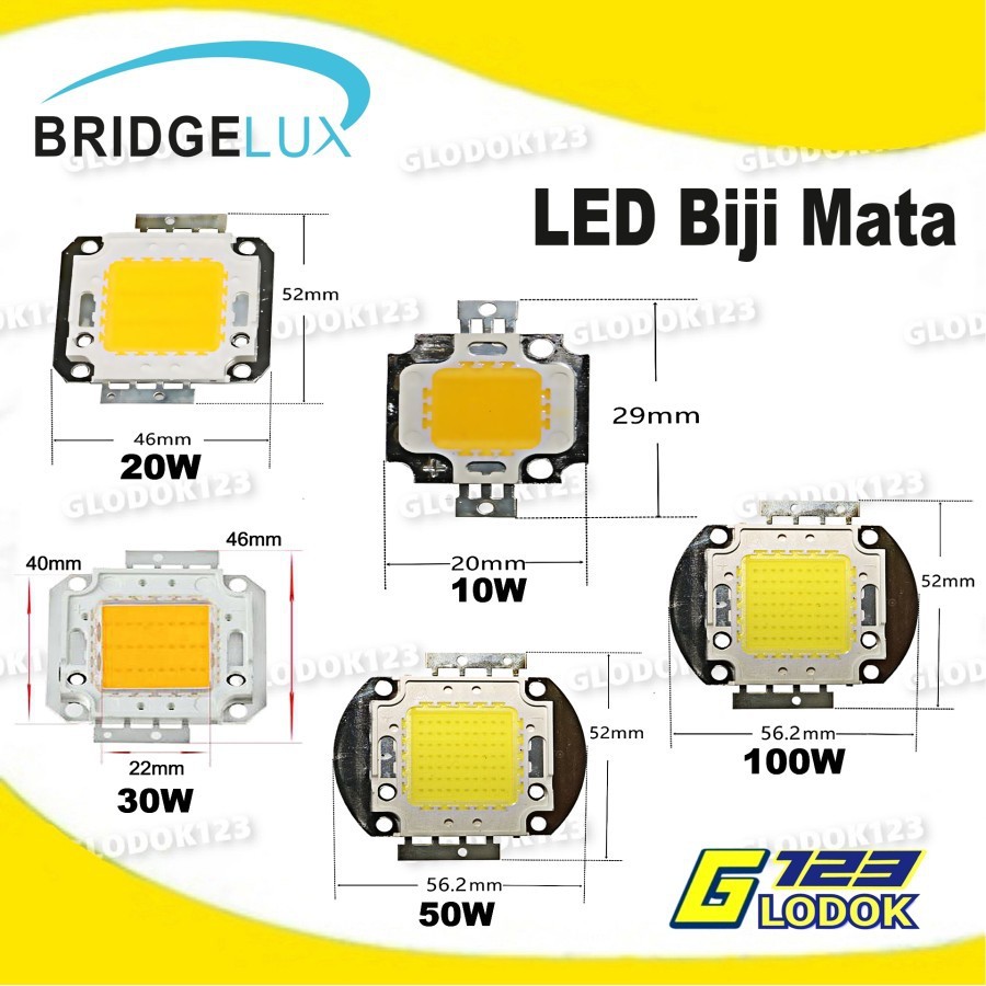 Jual LED Lampu Biji Mata 10 - 100 Watt Super Terang 800LM - 12.000LM ...