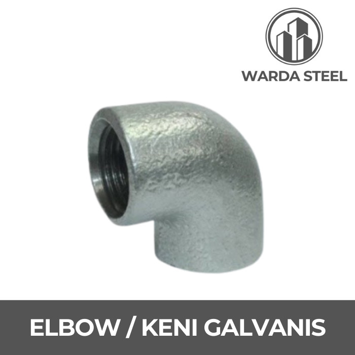 Jual Elbow Drat Galvanis 1/2" - Keni Knee Knie L Besi 1/2 Inch 90 Deg ...