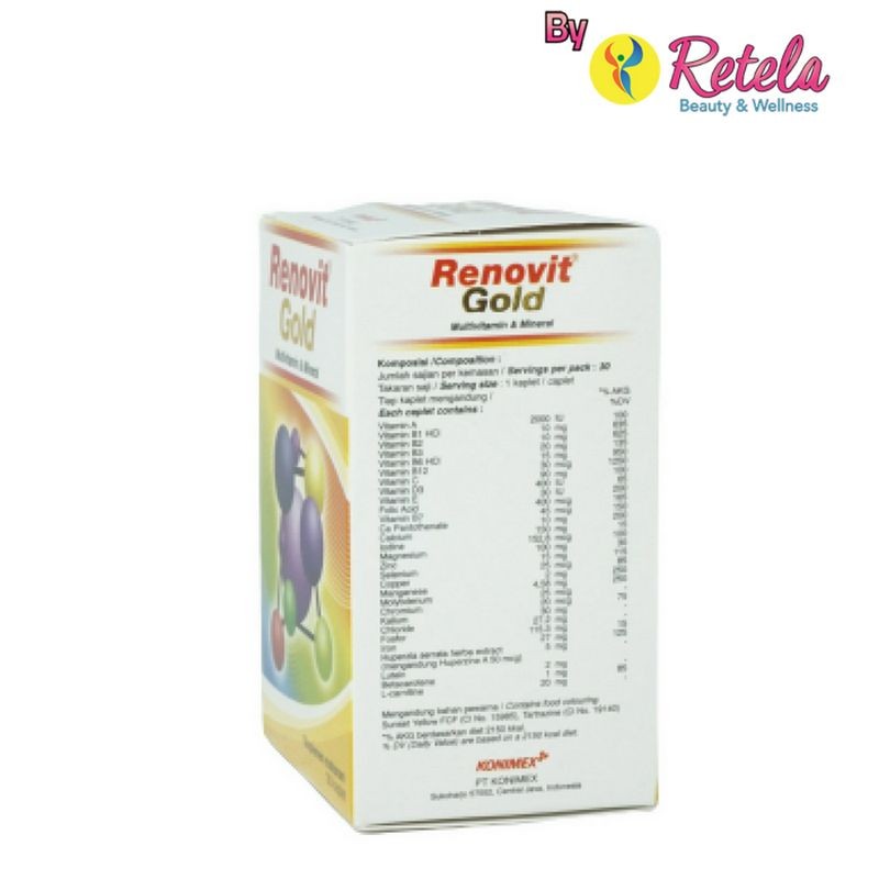 Jual RENOVIT GOLD 1 BOTOL ISI 30 KAPLET | Shopee Indonesia