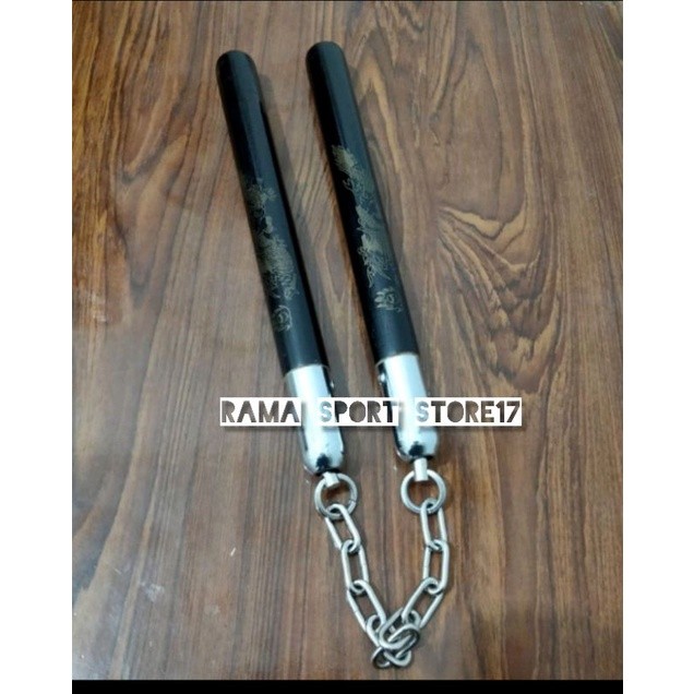 Jual Ruyung/Nunchaku kayu motif naga ,double stick keren | Shopee Indonesia