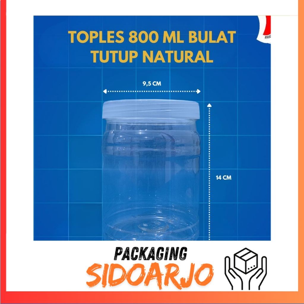 Jual Toples 800 Ml Segi 6 / Bulat - Tutup Natural / Tutup Merah ...