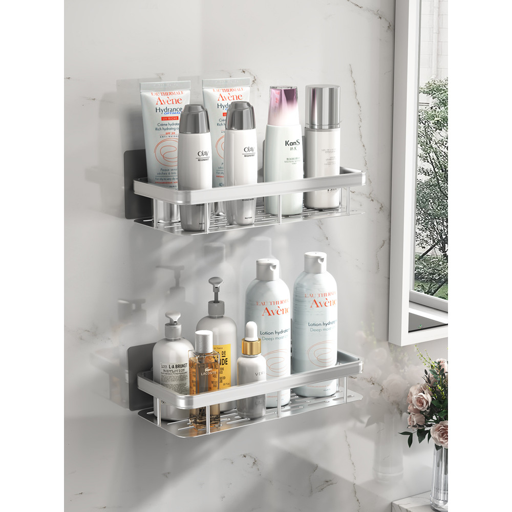 Jual Bathroom Storage Rack Shower Gel Shampoo Bottles Organizer Shelf ...