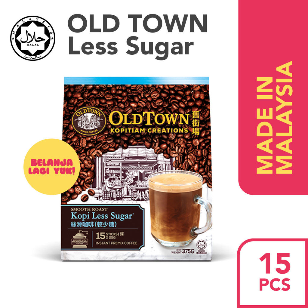 Jual KOPI OLDTOWN 3in1 Less Sugar / Kopi Kurang Gula White Coffee Malaysia (15 pcs) | Shopee ...