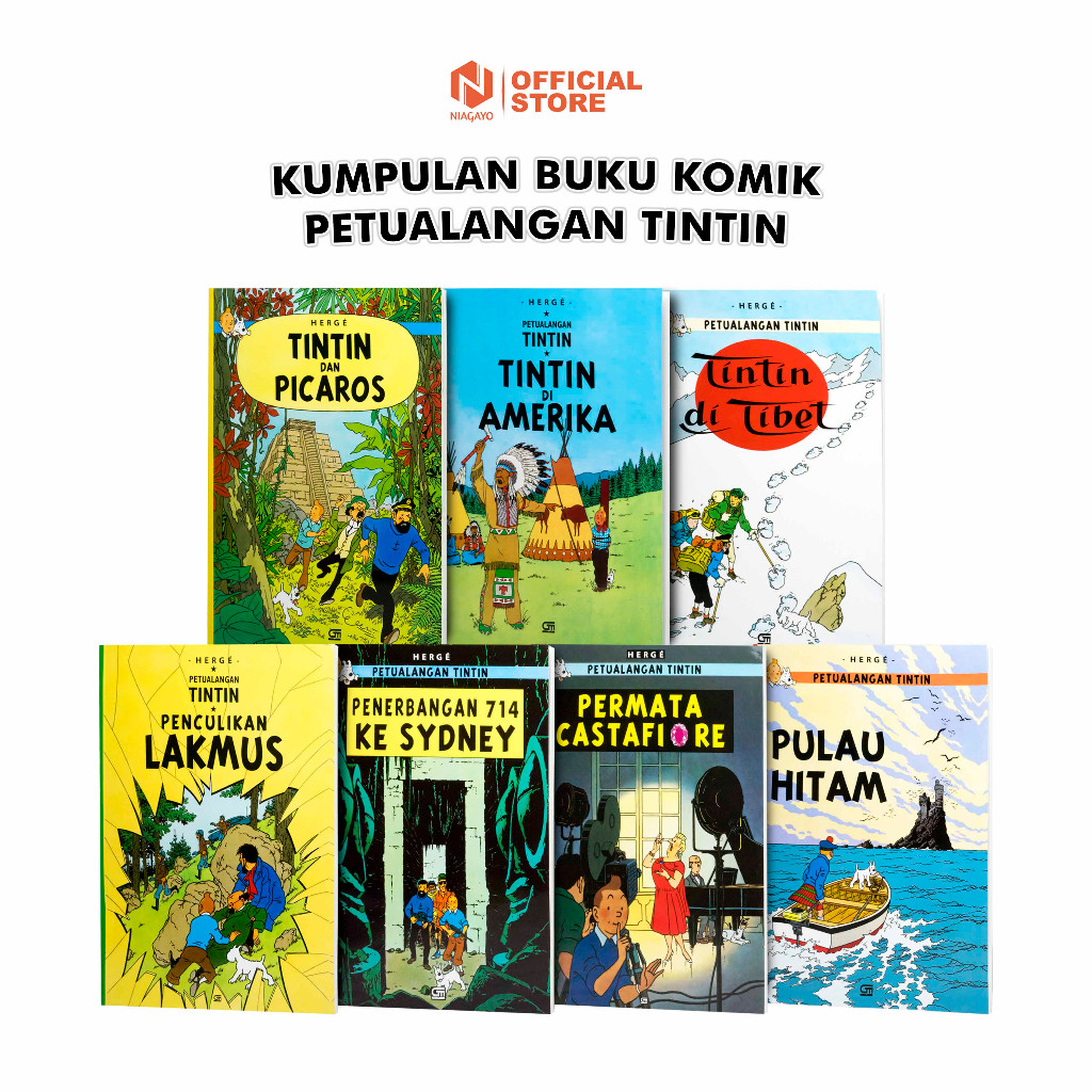 Jual Komik Petualangan Tintin Seri / Pulau Hitam / Tintin & Picaros / Penculikan Lakmus ...