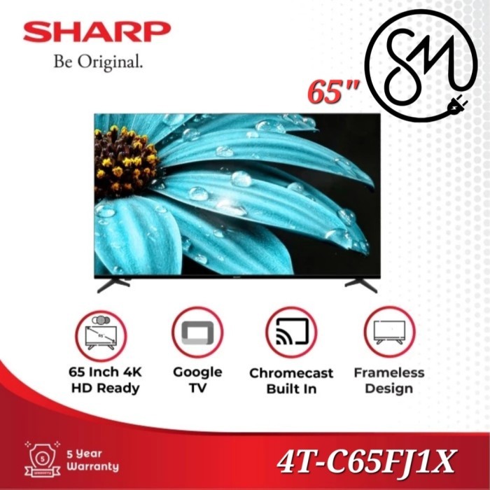 Jual LED TV Sharp 65 inch 4T-C65FJ1X 4K Google Smart Android 65FJ1X UHD | Shopee Indonesia