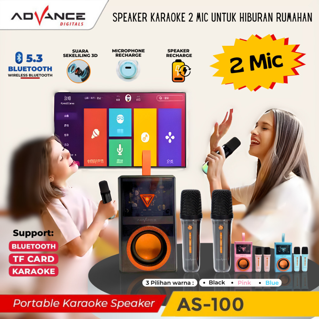 Jual 【Bisa dikirim hari ini】Advance Speaker Karaoke Bluetooth Portable+ ...