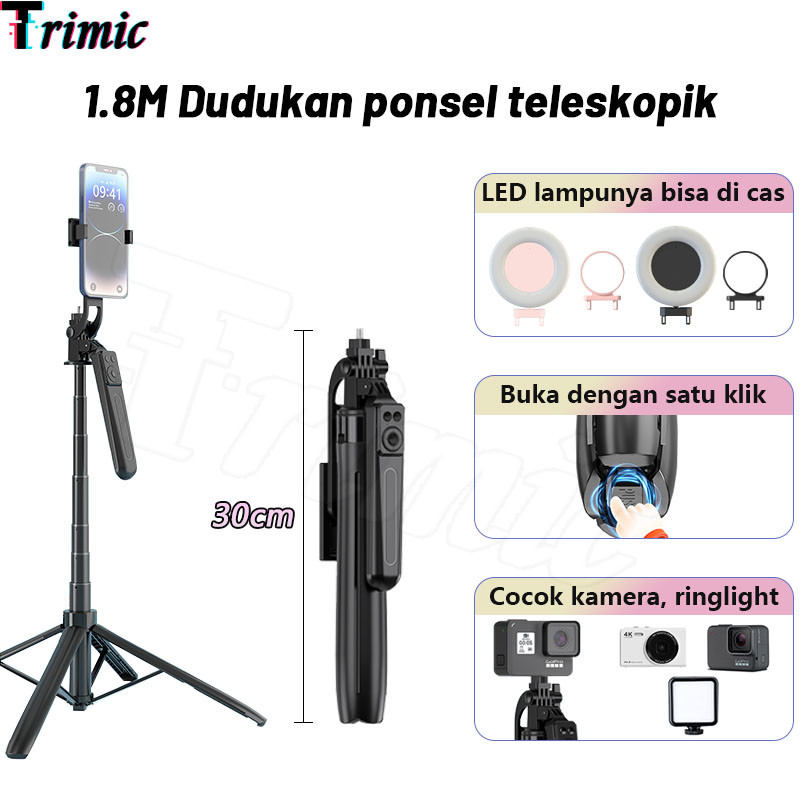 Jual Trimic A17 4 Kaki Tripod Tongsis Tongkat selfie Stick180cm Selfie ...