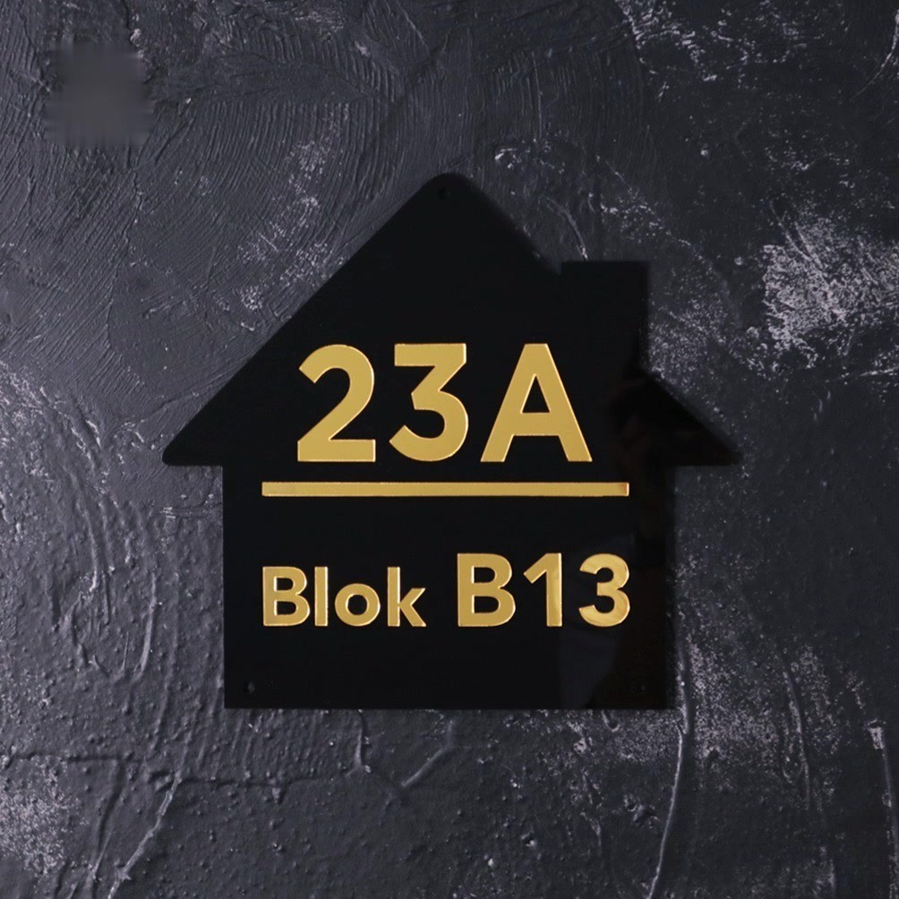 Jual Papan Akrilik Nomor Rumah Mirror Gold | Sign Label Acrylic Custom ...