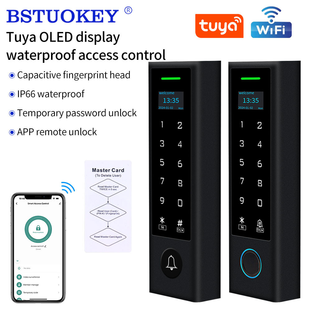 Jual Waterproof Wifi Tuya APP Fingerprint Access Controller Standalone RFID Keyboard Touch ...