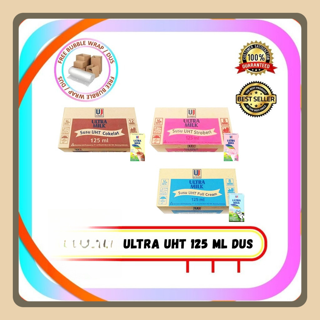 Jual Susu ULTRA UHT Milk Coklat Strawberry Full Cream 125 ml 40 pcs DUS | Shopee Indonesia