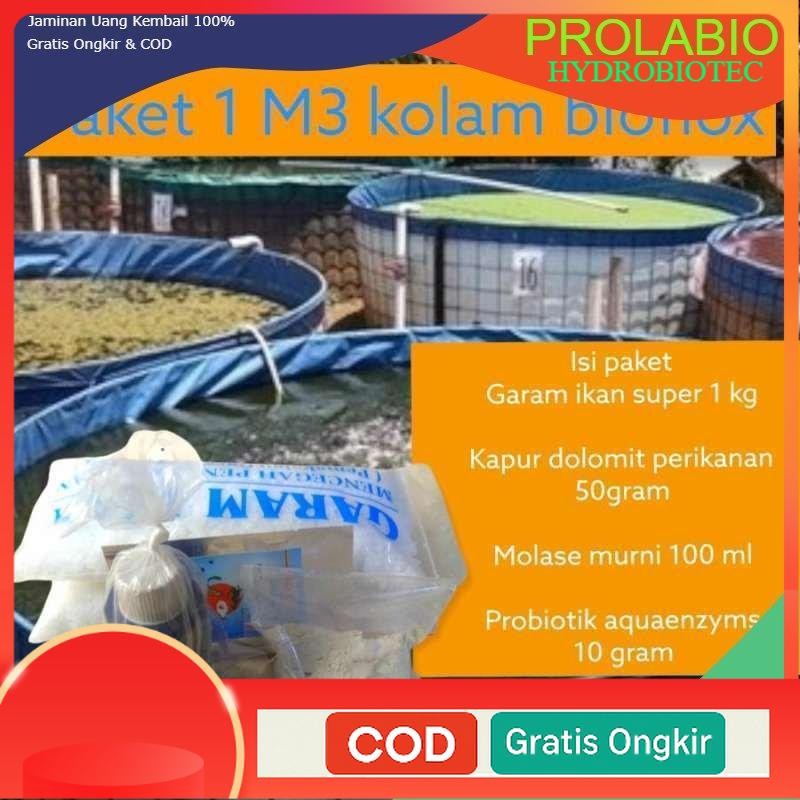 Jual Prolabio Paket Bioflok Kolam Ikan 1 M3 Lengkap dengan Garam Ikan ...