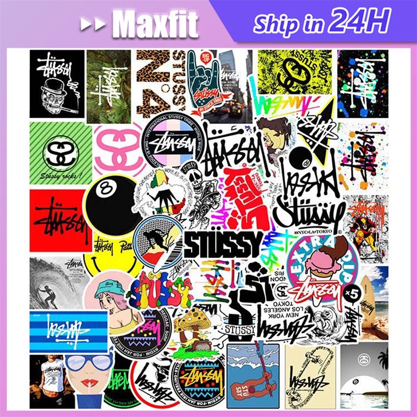 Jual 50Pcs/Set Stiker Stussy Sticker Pack Bootleg Glossy Waterproof ...