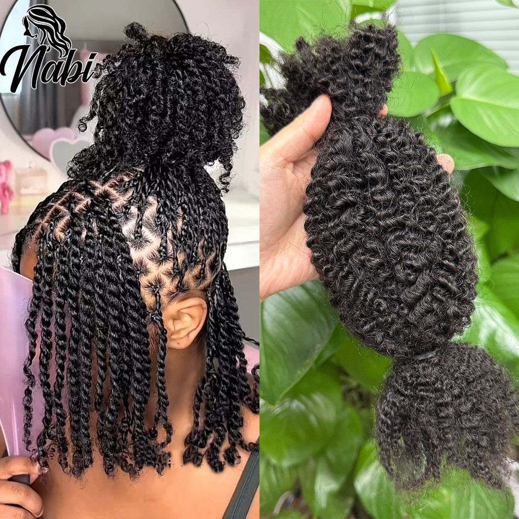 Jual Nabi Afro Kinky Curly Hair Bulk 4C No Weft 100% Human Hair Bundles ...