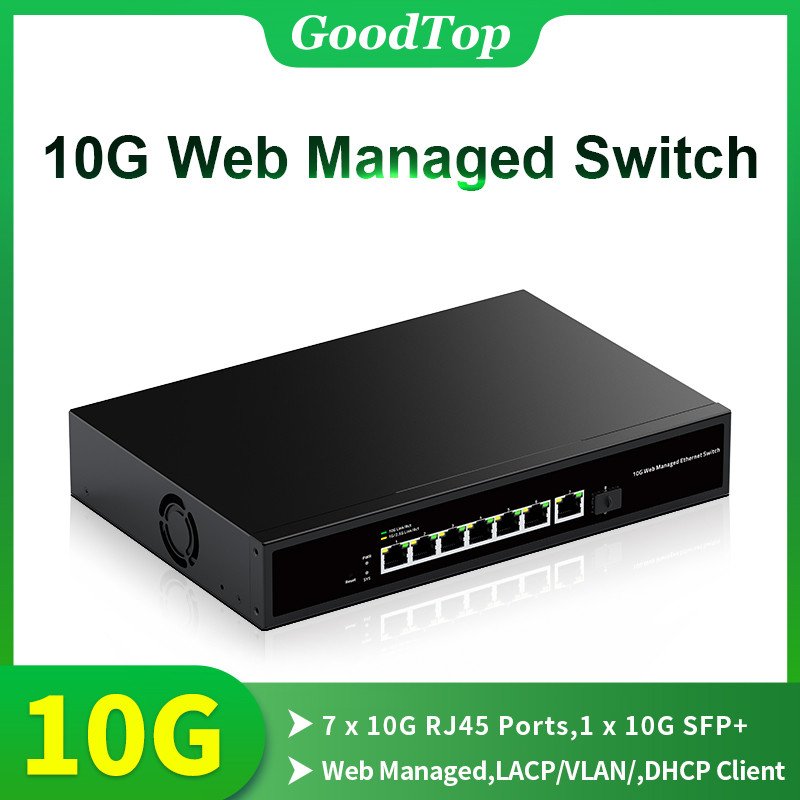 Jual GoodTop 7 Port 10Gb Web Managed Switch with 1 Port 10G SFP+ ...