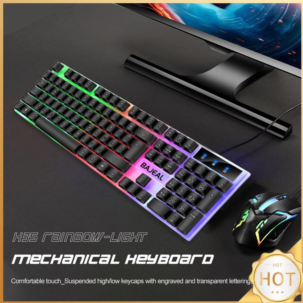 Jual Seven Color Lights Gaming Keyboard 98 Keys Backlit Keyboard ...