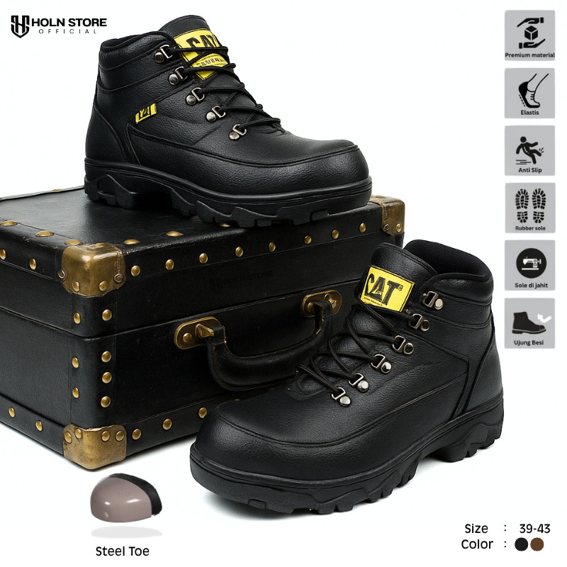 Jual PROMO!! Sepatu Safety Pria Boots Septi Ujung Besi - Safety Boots ...