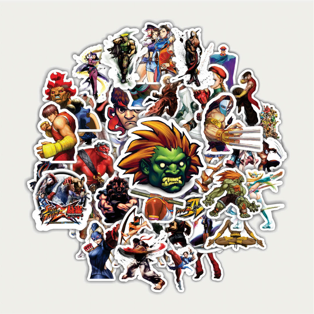 Jual Sticker Pack Stiker Video Game Series Street Fighter Character Mix ...