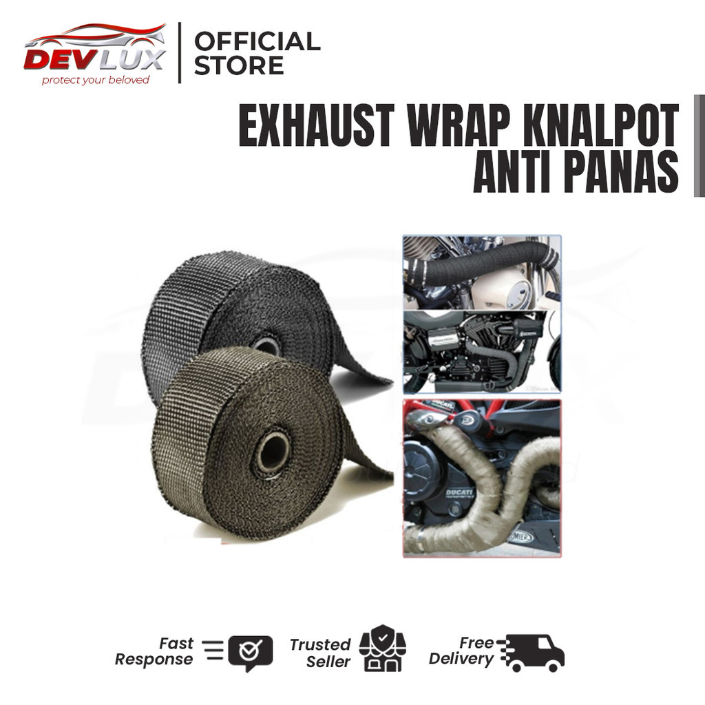 Jual Pelindung Knalpot Motor – Exhaust Wrap Peredam Panas 1 Meter ...
