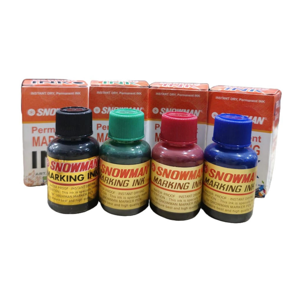 Jual Isi Ulang Tinta Permanent / Refill Ink Spidol Snowman Permanen ...