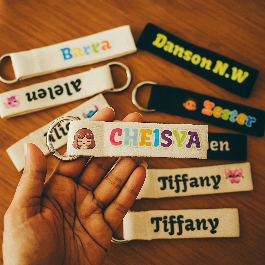 Jual MV - GANTUNGAN KUNCI NAMA CUSTOM PREMIUM RING KLIP TAG NAMA CUSTOM ...