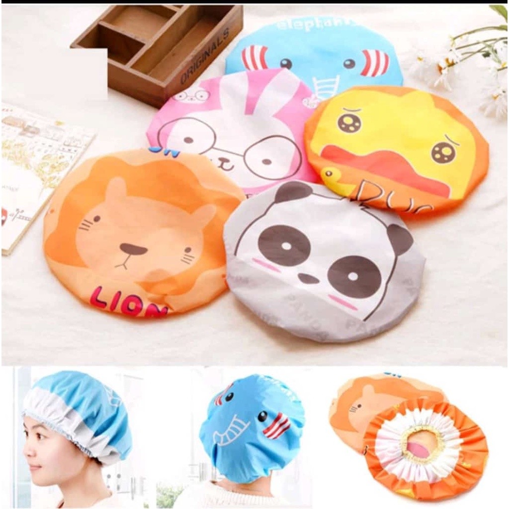 Jual TSB TOPI MANDI KARAKTER WATERPROOF / SHOWER CAP KARAKTER KARTUN ...