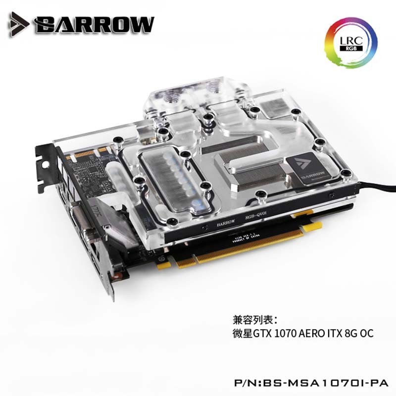 Jual Barrow BS-MSA1070I-PA GPU Water Block for msi GTX1070 AERO ITX 8G ...