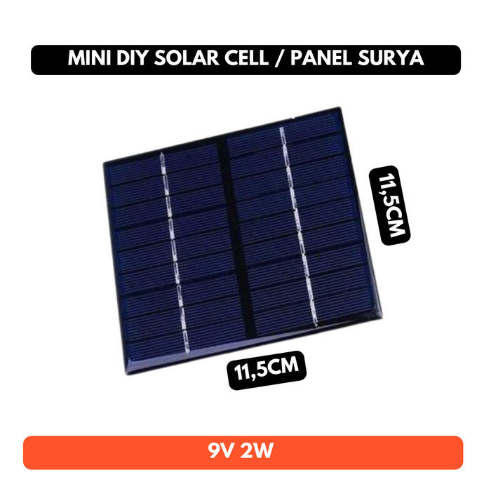 Jual Solar Cell Panel 9V 2W 9 Volt 2 Watt 115x115mm 11,5cm 11.5cm ...