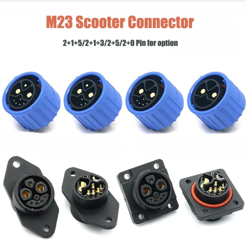 Jual Socket Jnicon M23 8 Pin IP67 Waterproof battery VIAR/GESIT | Shopee Indonesia