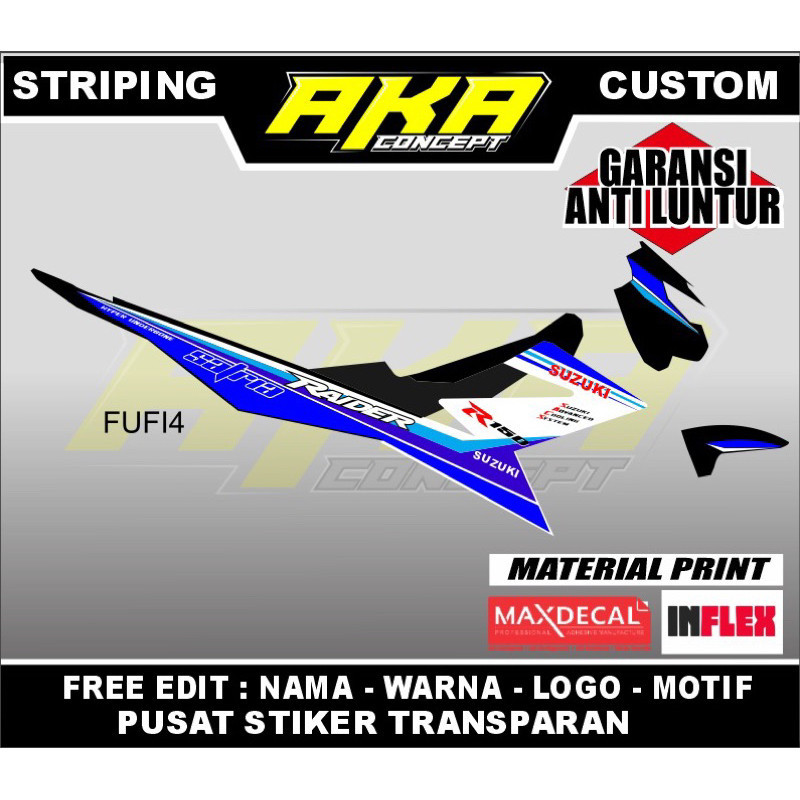 Jual sticker striping Suzuki Satria FUFI injeksi bisa request SF56 ...