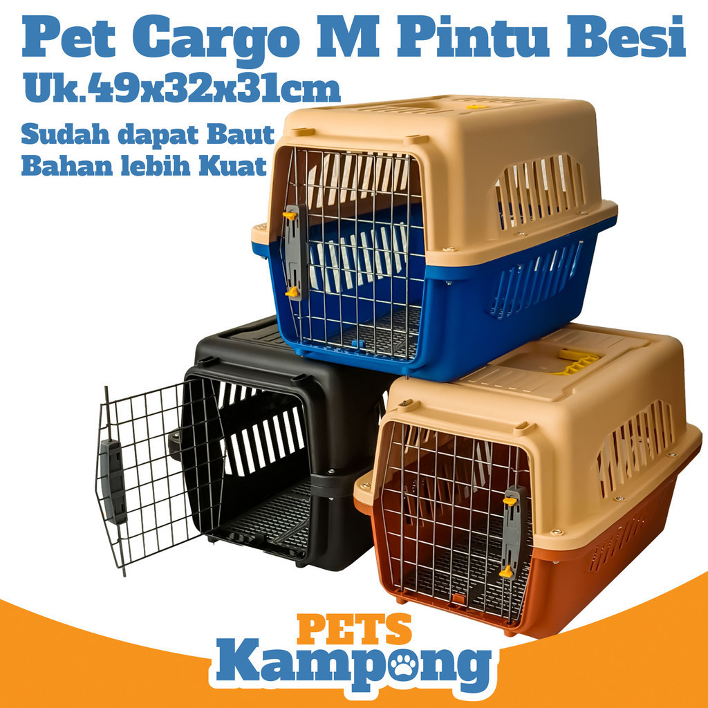 Jual Kandang Kucing Pet cargo Besar hewan Pet carrier termasuk Tray ...