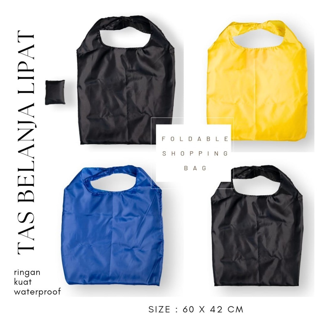 Jual LZ| Tas Belanja Lipat Polos Foldable Shopping Bag Waterproof ...