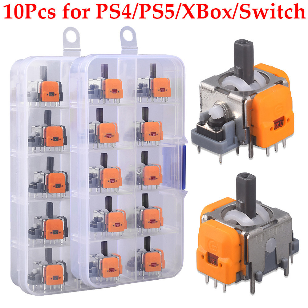 Jual 10Pcs 3D Hall Effect Joystick Adjustable No Drifting Thumbsticks ...