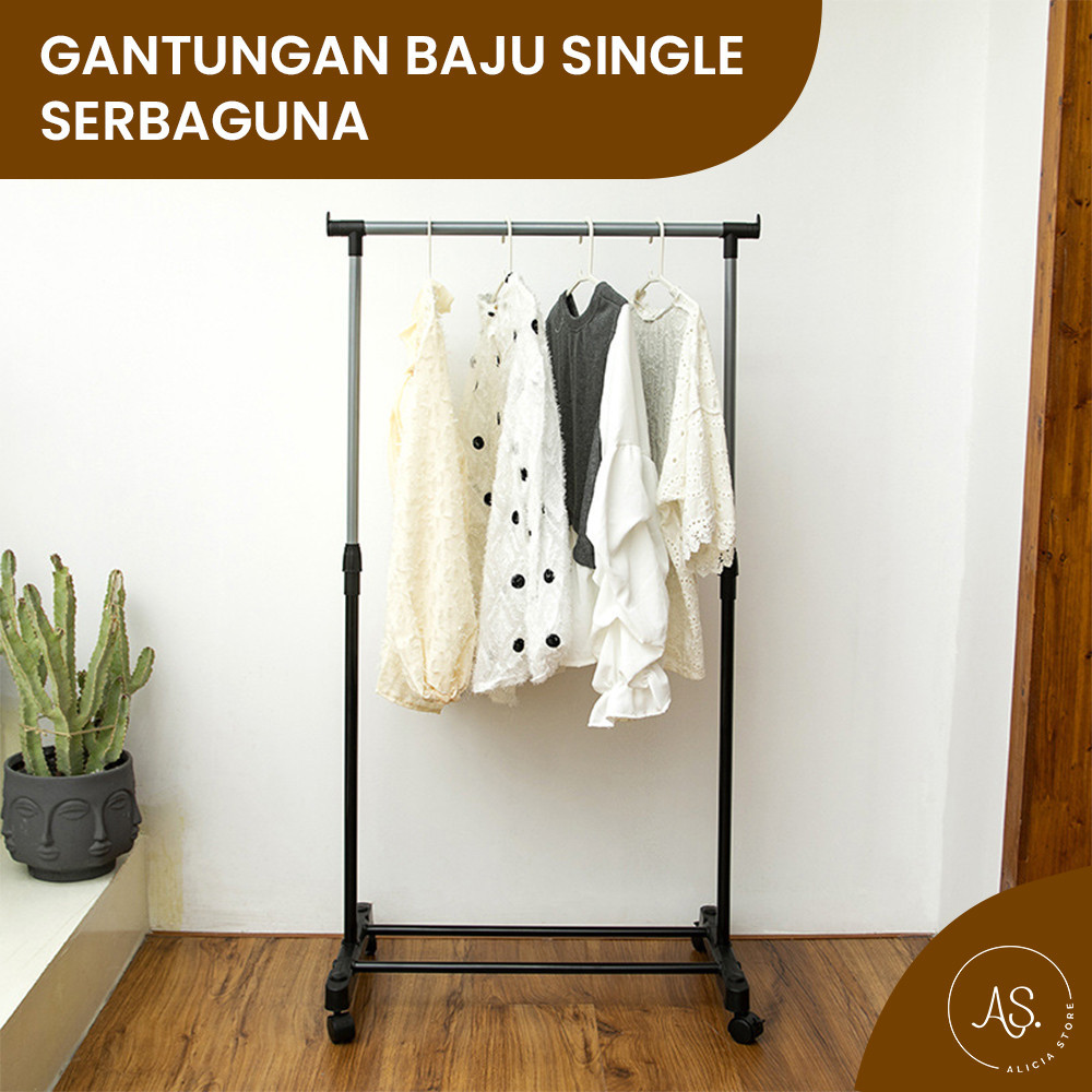 Jual AS Stand Hanger Single Rak Gantungan Serbaguna | Shopee Indonesia