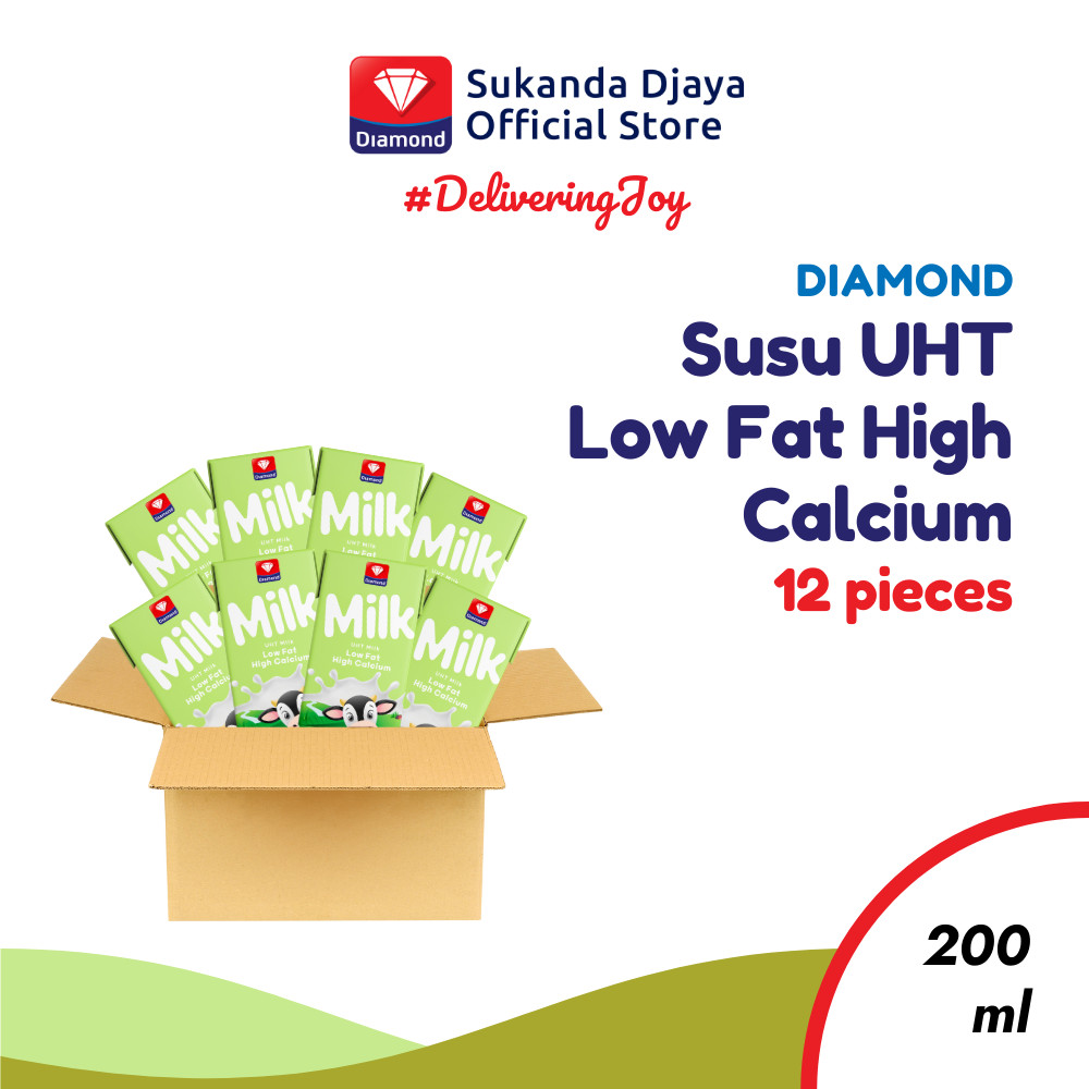 Jual Diamond Milk Susu UHT Low Fat 200 Ml ISI 12 | Shopee Indonesia
