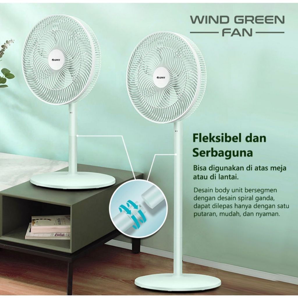 Jual GREE Stand Fan GCF14IGN Kipas Angin Berdiri Wind Green Fan GCF ...