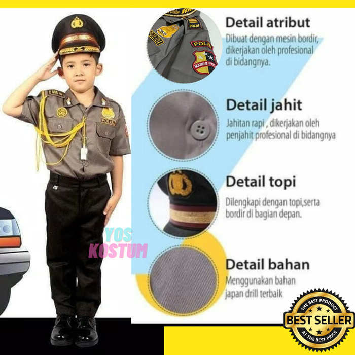 Jual PRODUK TERLARIS Seragam Profesi Anak Polisi Kostum Setelan Cowok ...