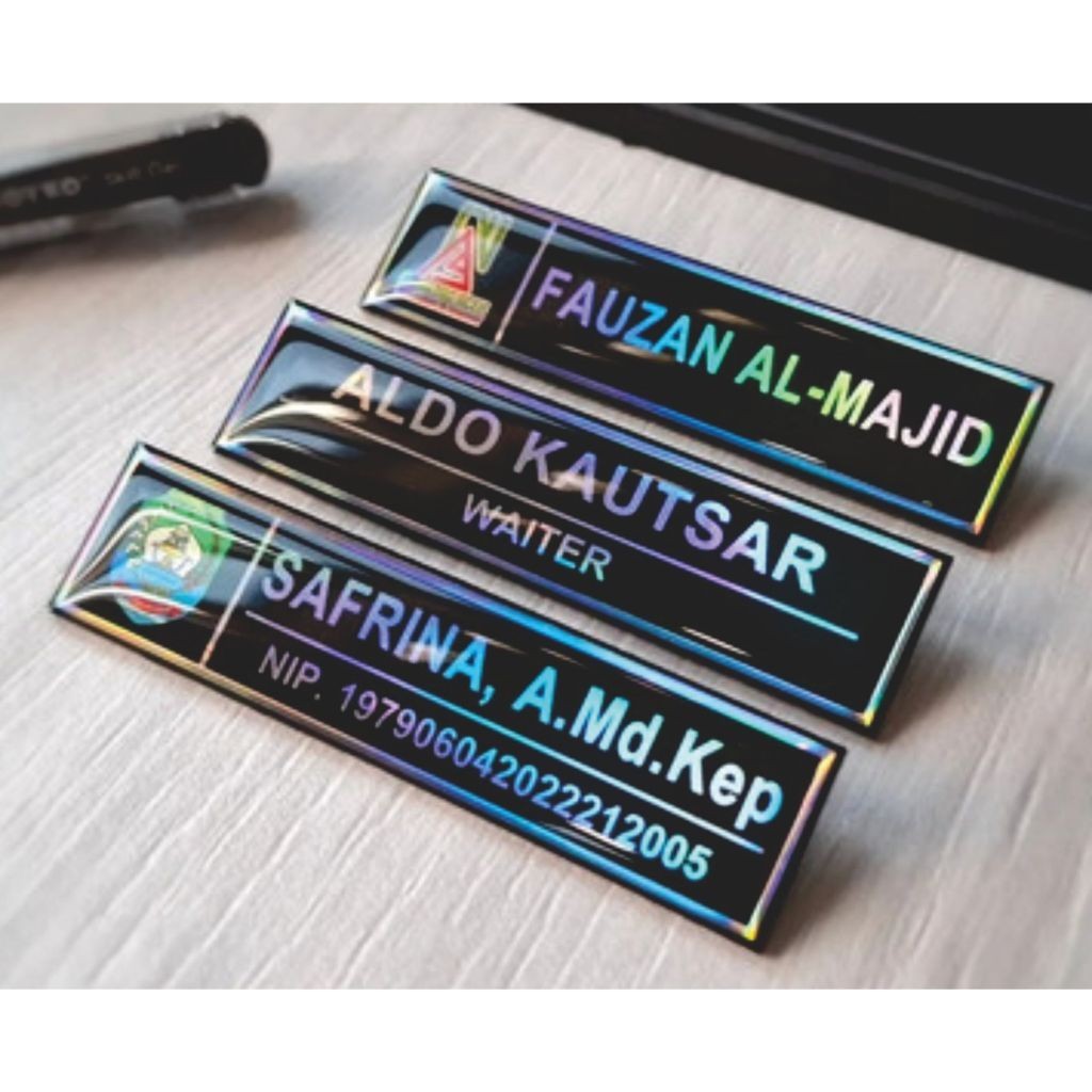 Jual Nama Dada Resin Asli (HOLOGRAM MENYALA)/Name Tag/Nametag/Papan ...