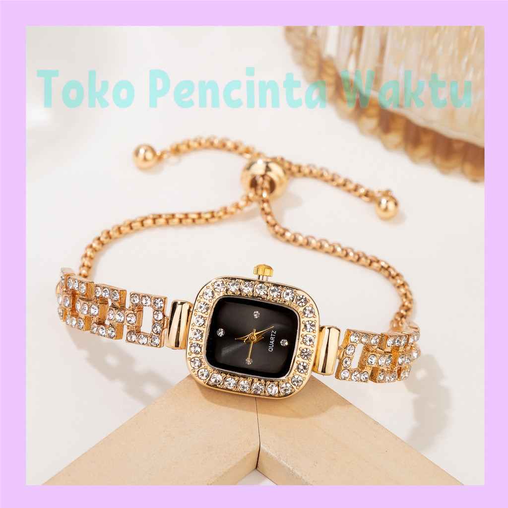 Jual Jam Tangan Wanita Quartz dengan RANTAI SERUT: Full Diamond ...