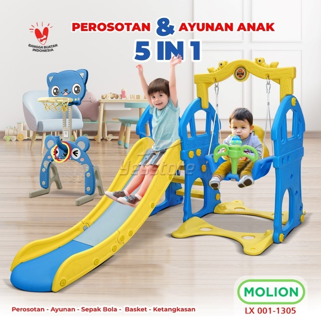Jual MOLION SNI Mainan Playground Anak 5-in-1: Seluncuran, Perosotan ...