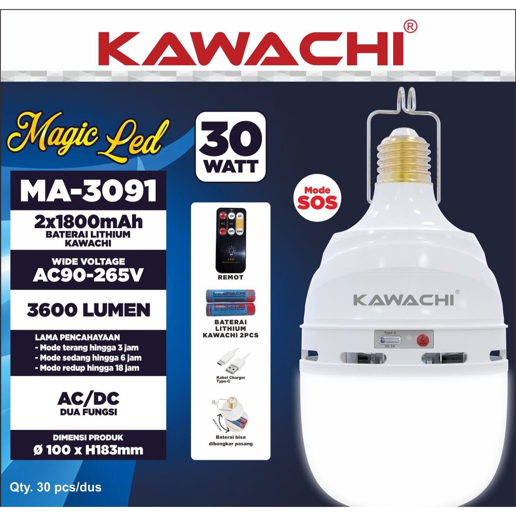 Jual Bola Lampu Gantung LED Kawachi Magic AC/DC Portable Lighting | Shopee Indonesia