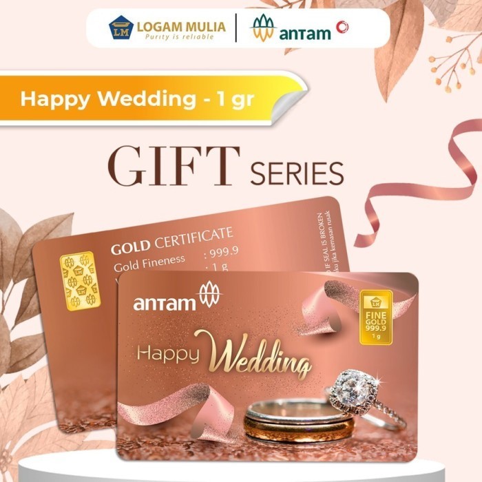 Jual LOGAM MULIA EMAS ANTAM LM GIFT SERIES HAPPY WEDDING 1 GRAM 1 GR ...