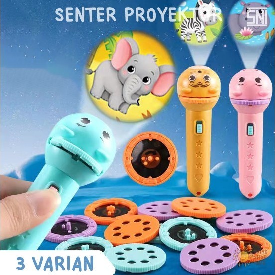 Jual Mainan Senter Anak Bayi Lampu Proyektor Edukasi Flashlight Toys ...