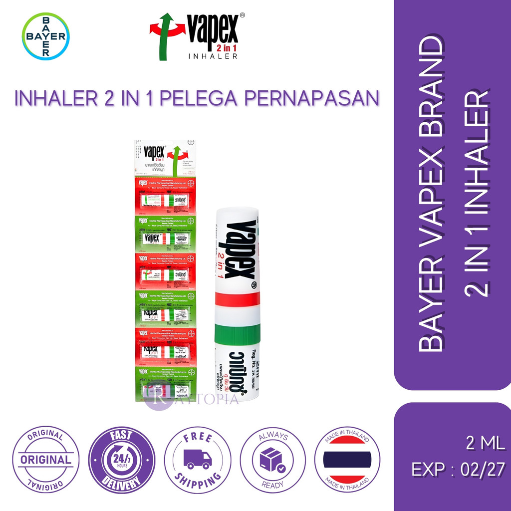 Jual Bayer Vapex 2 in 1 Inhaler 2 ml Thailand | Shopee Indonesia