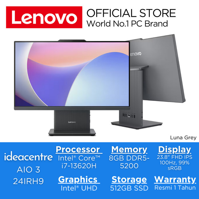 Jual Lenovo IdeaCentre AIO 24IRH9 23.8" FHD IPS 100Hz 99%sRGB / Intel Core i7-13620H / Ram 8GB ...