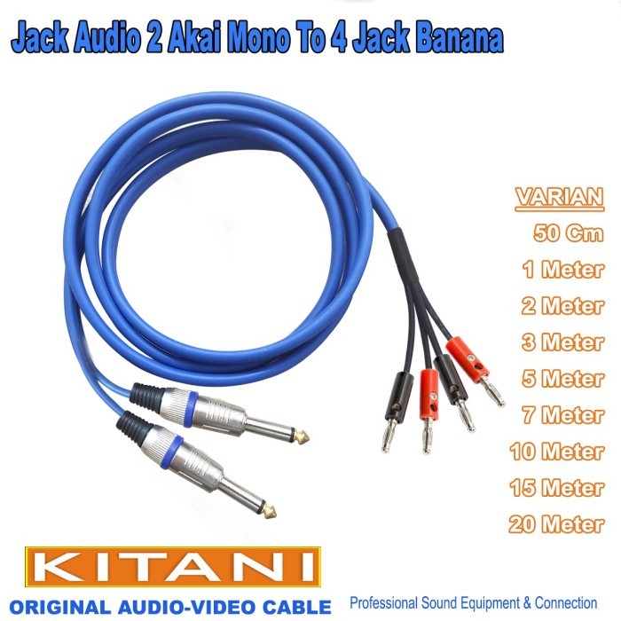 Jual Kabel Audio/kabel Power 2x Akai Mono To 4x Jack Banana - Kitani ...