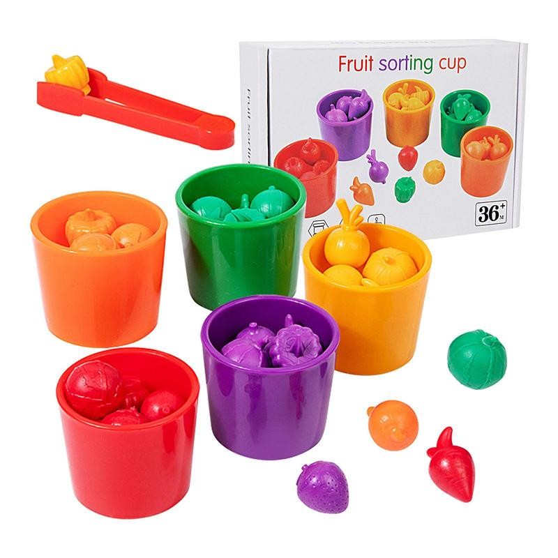 Jual Fruit And Vegetable Color Sorting Toys Early Educational Game For ...