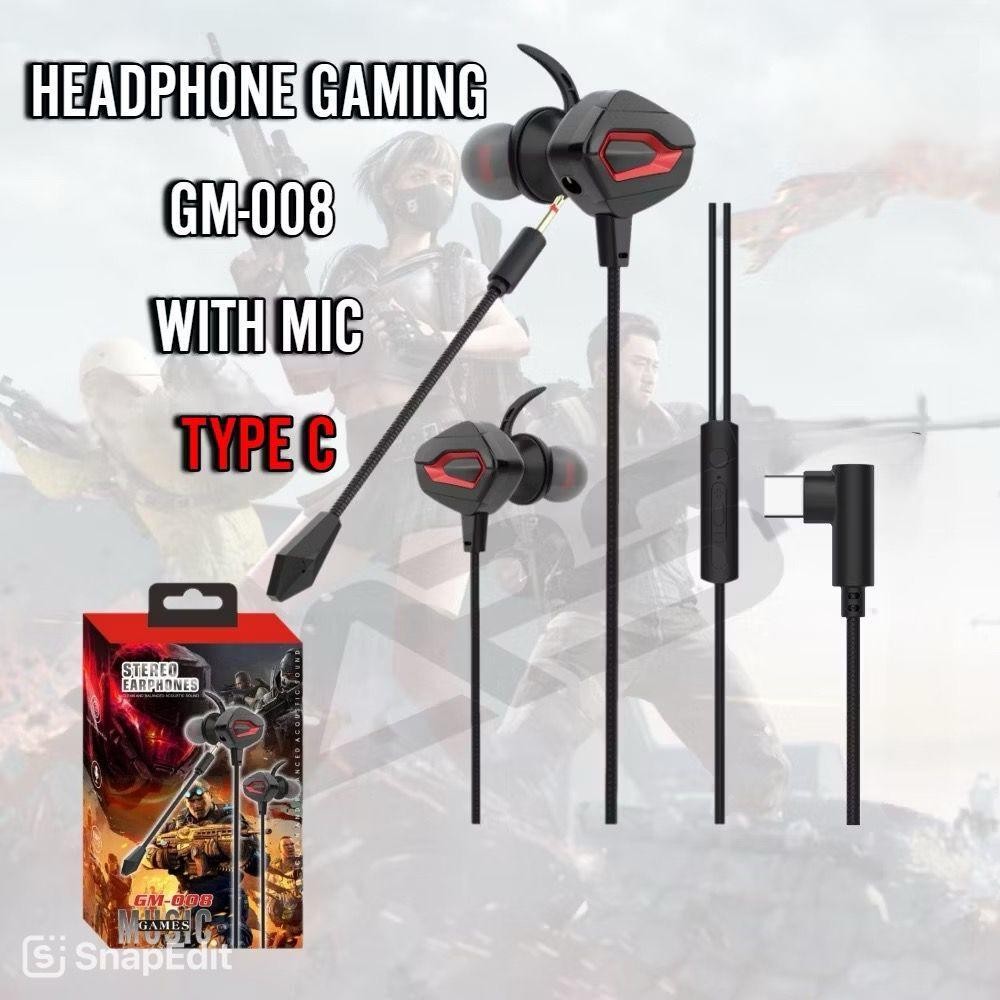 Jual [PRIMA] Handsfree Headset Gaming Type C Plus Mic Gm-008 Stereo ...