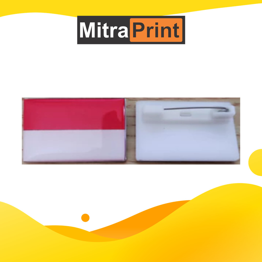 Jual Name Tag /Nama Dada /Papan Nama /Pin Bendera Merah Putih Penitih ...