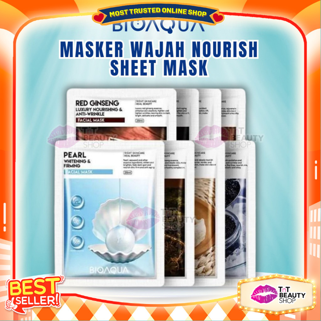 Jual BIOAQUA Masker Wajah Nourish Sheet Mask Face Mask 28ml - Masker ...