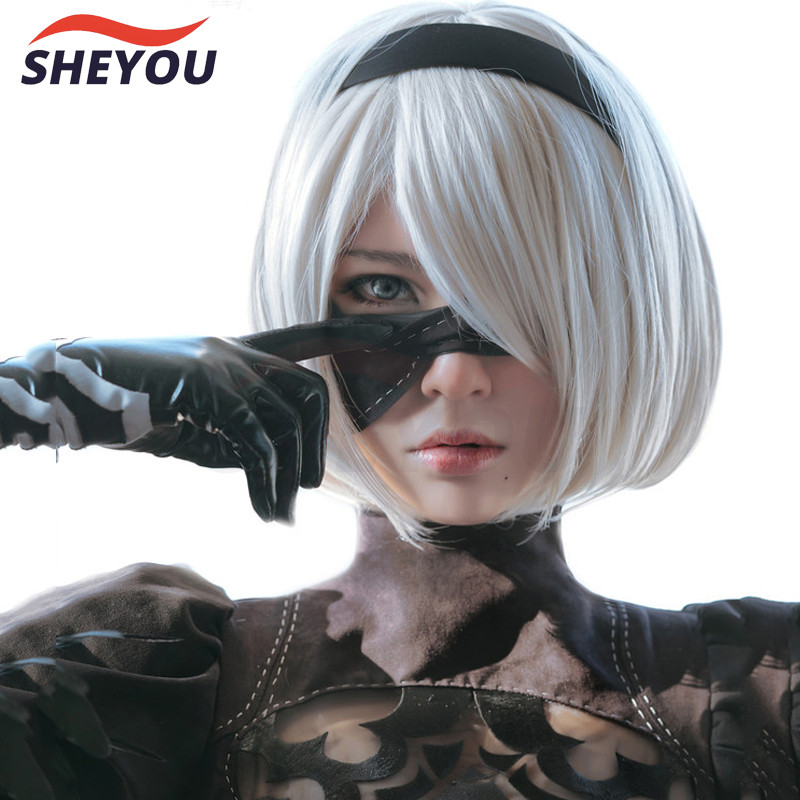 Jual NieR:Automata 2B YoRHa No. 2 Type B Heroine Short Silver White ...